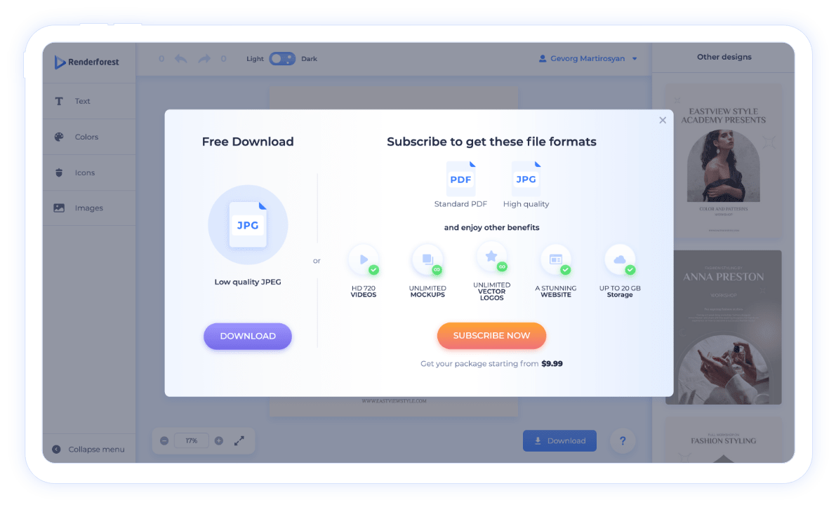 Créateur d'affiches en ligne gratuit | Renderforest